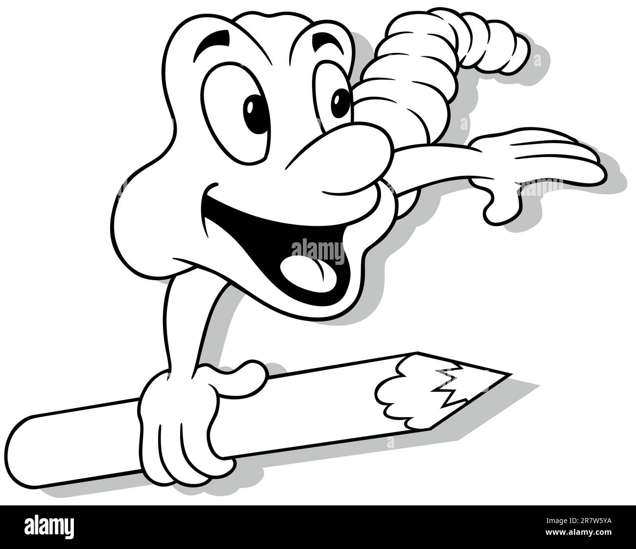 Drawing of a Worm with a Crayon Stock Vector Image & Art - Alamy