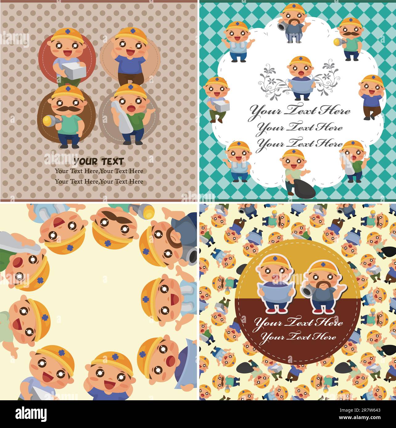 cartoon worker card Stock Vector Image & Art - Alamy