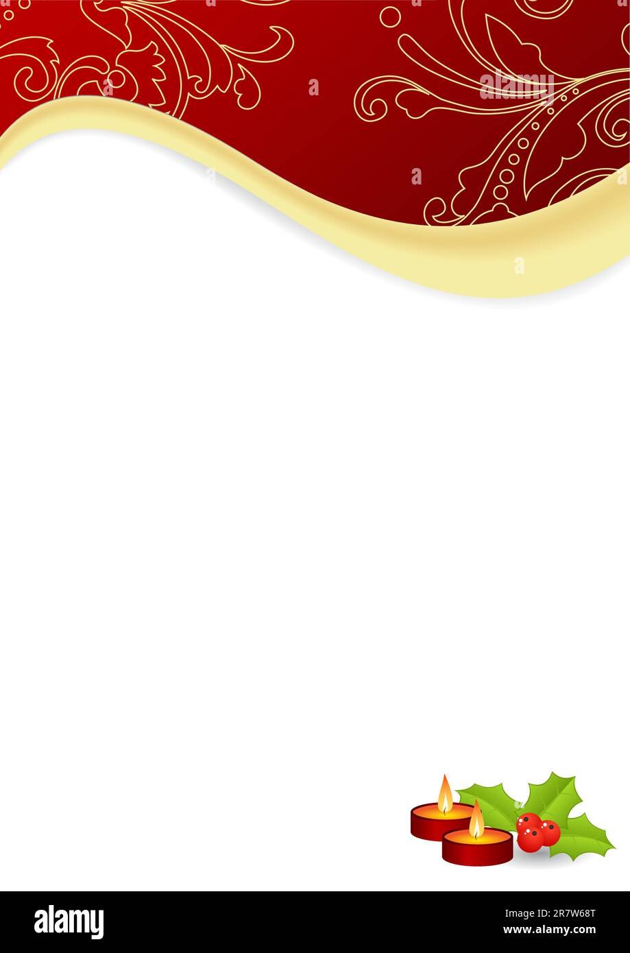 Red frame with christmas decorations. Vector illustration Stock Vector ...