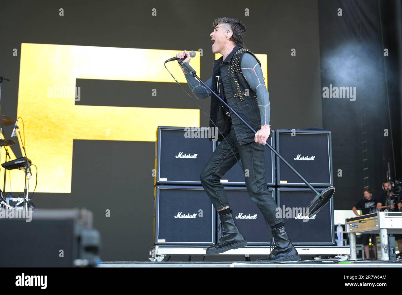 AFI lead singer Davey Havok performs during Day 2 of the 2023 Bonnaroo ...