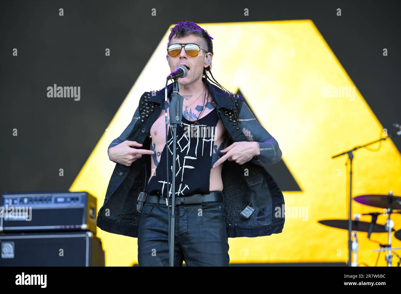 AFI lead singer Davey Havok performs during Day 2 of the 2023 Bonnaroo ...
