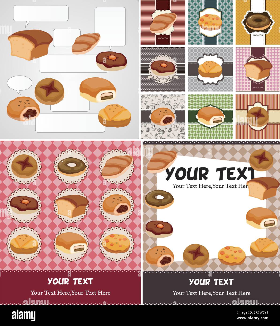 cartoon bread card Stock Vector Image & Art - Alamy