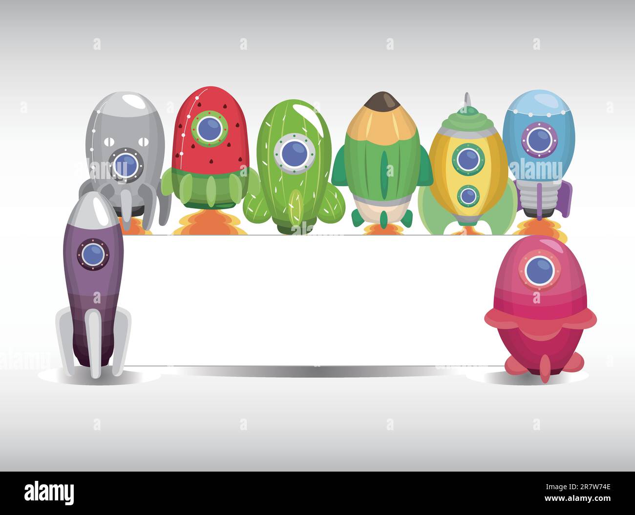 cartoon spaceship card Stock Vector Image & Art - Alamy