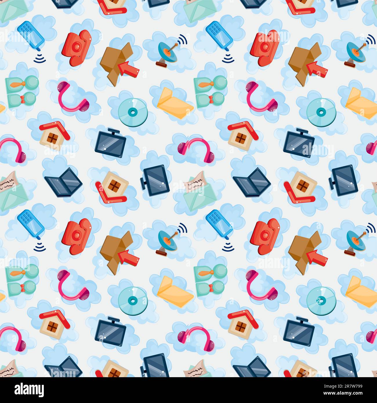Icons for Cloud network ,seamless pattern Stock Vector Image & Art - Alamy