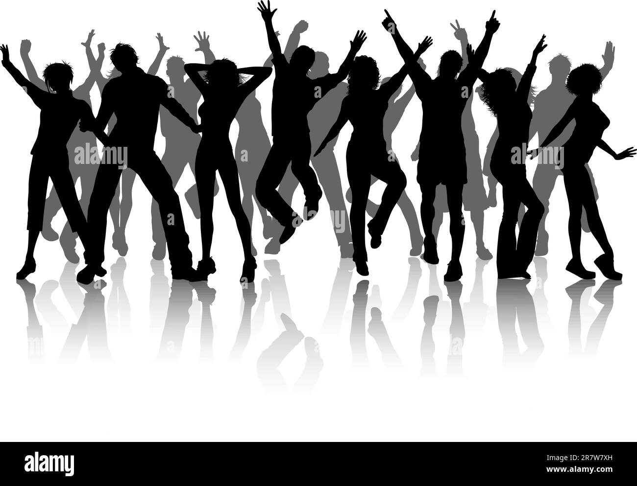 Silhouettes of lots of people dancing Stock Vector Image & Art - Alamy