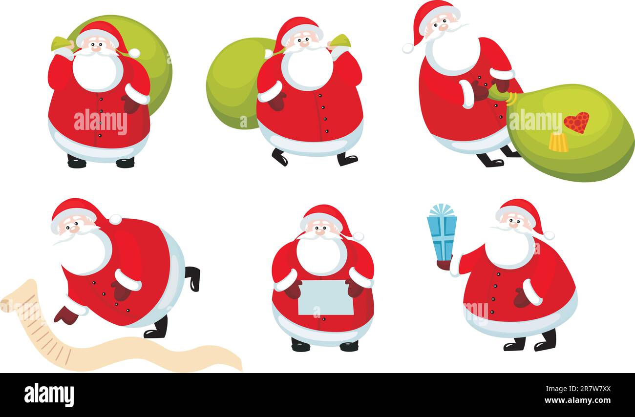 vector illustration of a santa claus set Stock Vector Image & Art - Alamy