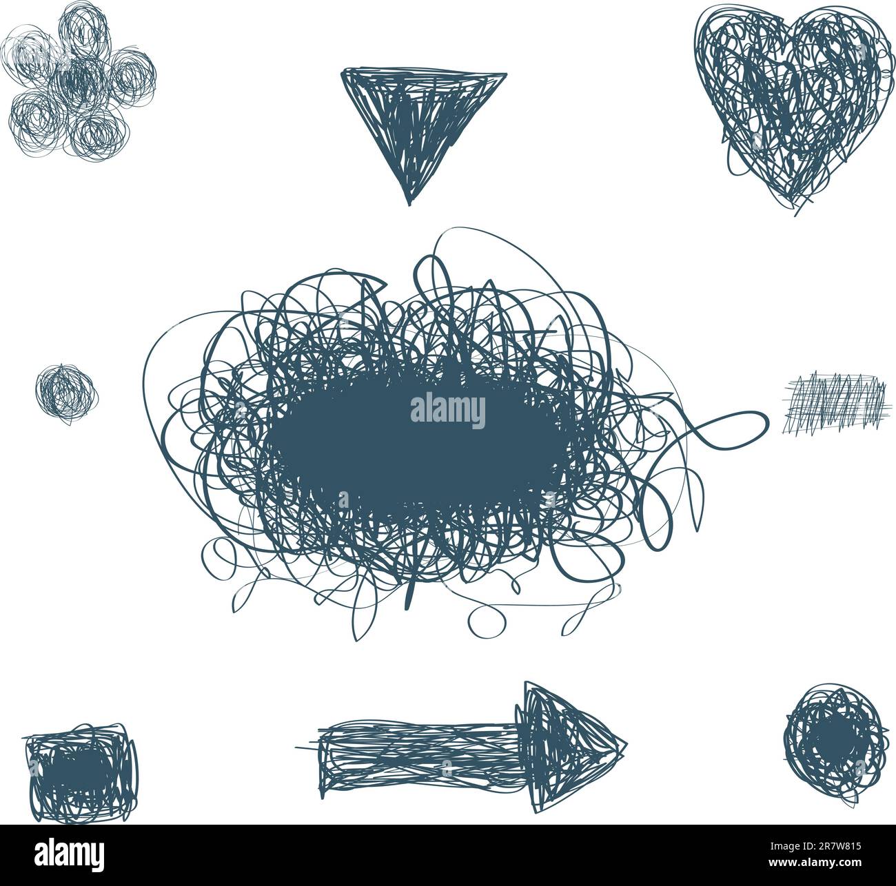 9 ink drawn buttons isolated on a white background Stock Vector Image ...