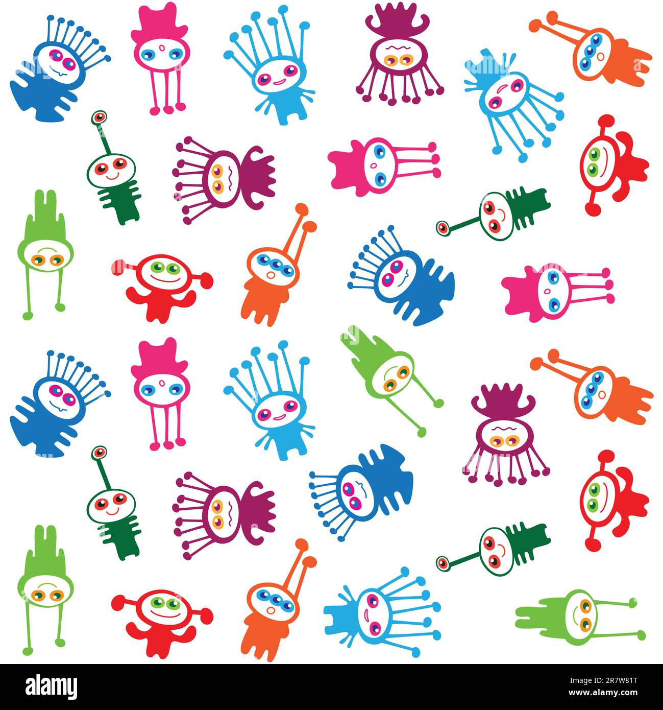 Extraterrestrials - seamless pattern. Kids design. Vector Stock Vector ...