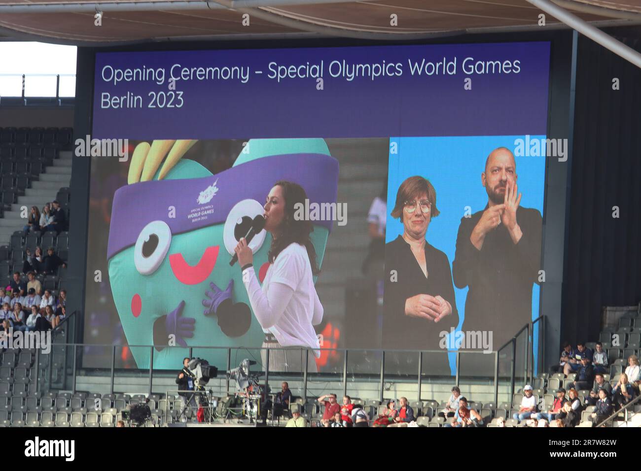 Berlin, Germany, 17, June, 2023. Sign language screens during the ...