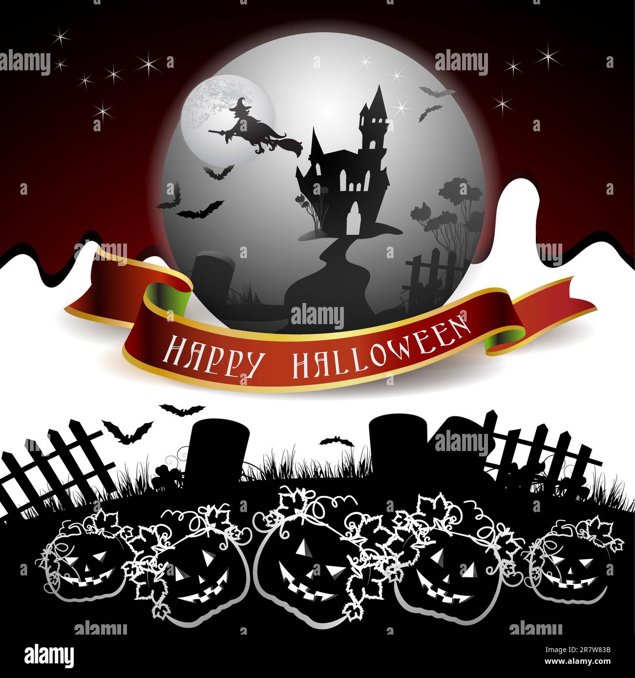 Halloween card design with pumpkins Stock Vector Image & Art - Alamy