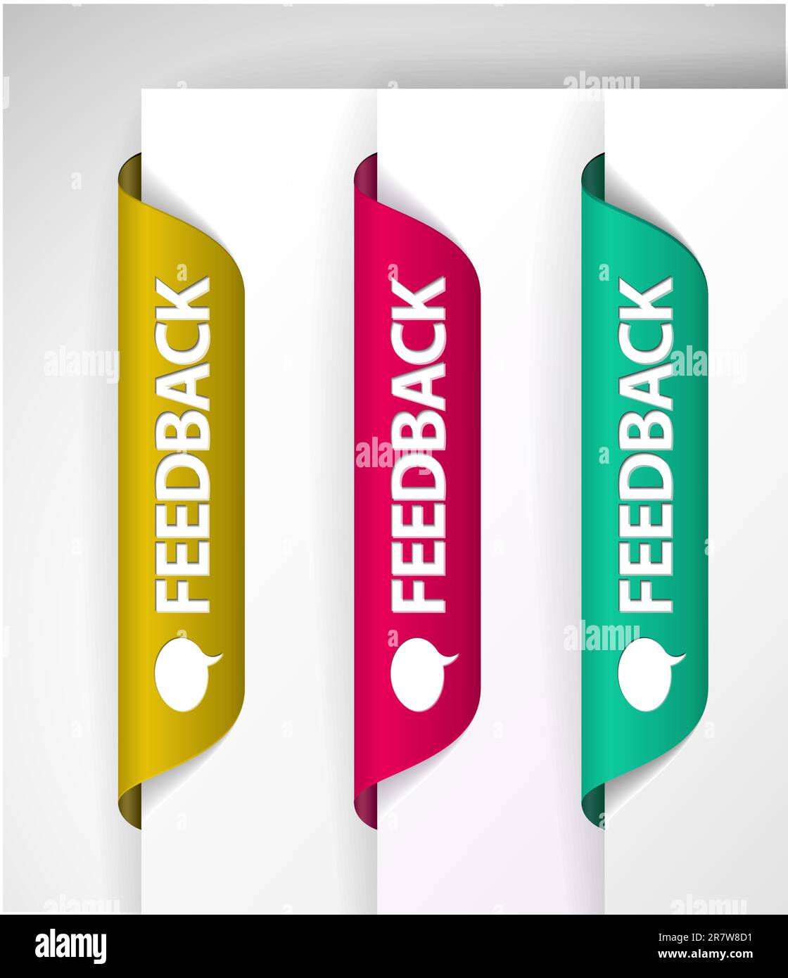 Vector Feedback Labels / Stickers on the edge of the (web) page Stock ...