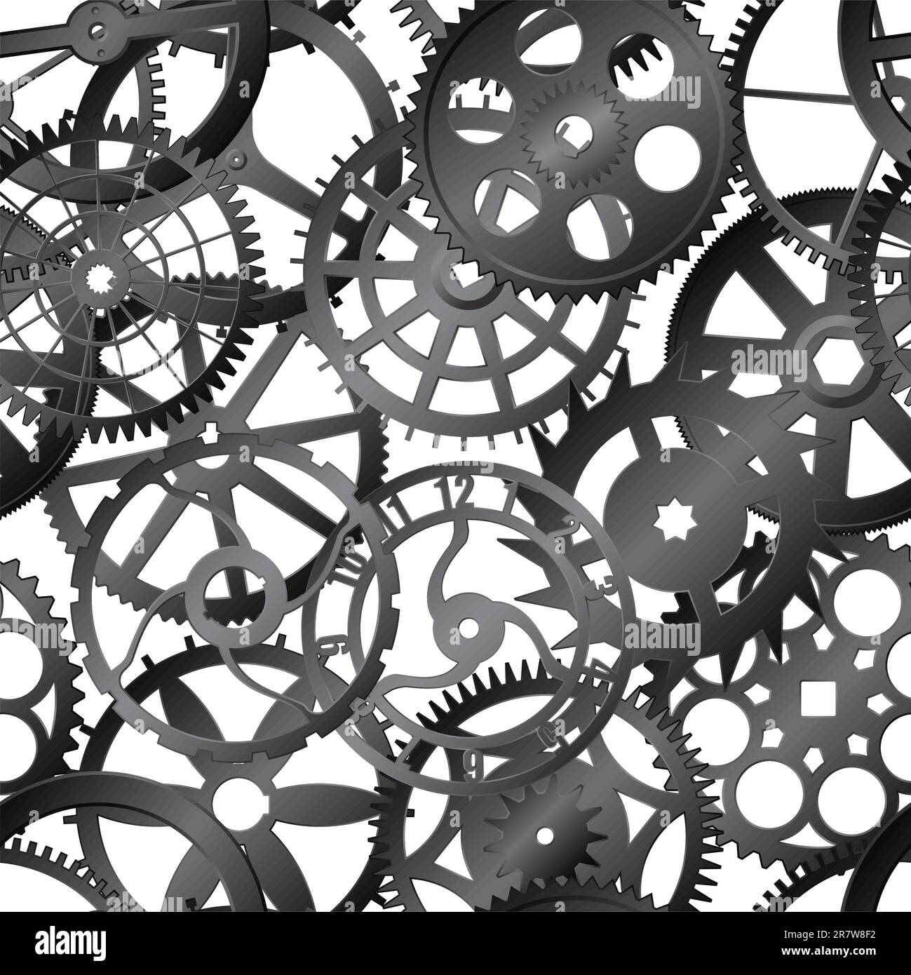 Seamless texture - many metal watch gears - eps8 vector Stock Vector ...