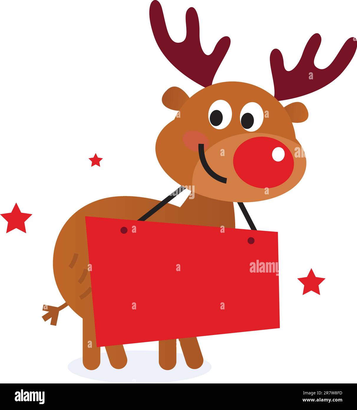 Reindeer with blank banner sign. Vector Illustration Stock Vector Image ...