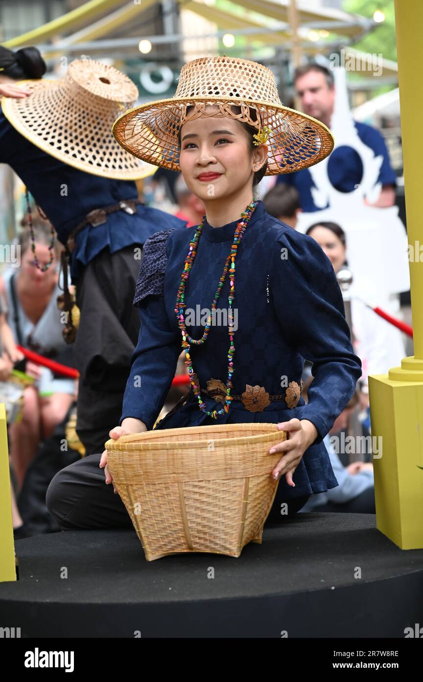 London, UK. June 17 2023. Thai cultural performances and delicious Thai ...