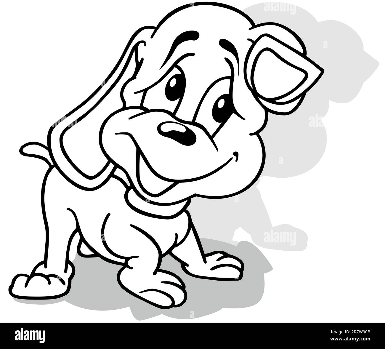 Drawing of a Cute Puppy from Side View Stock Vector Image & Art - Alamy