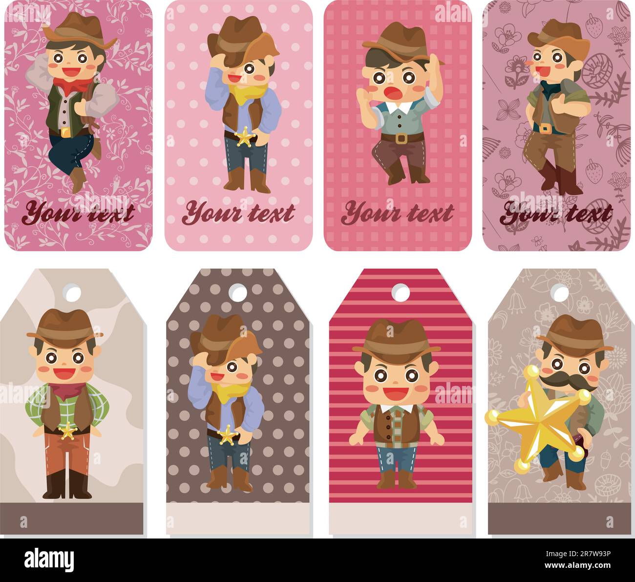 cartoon cowboy card Stock Vector Image & Art - Alamy
