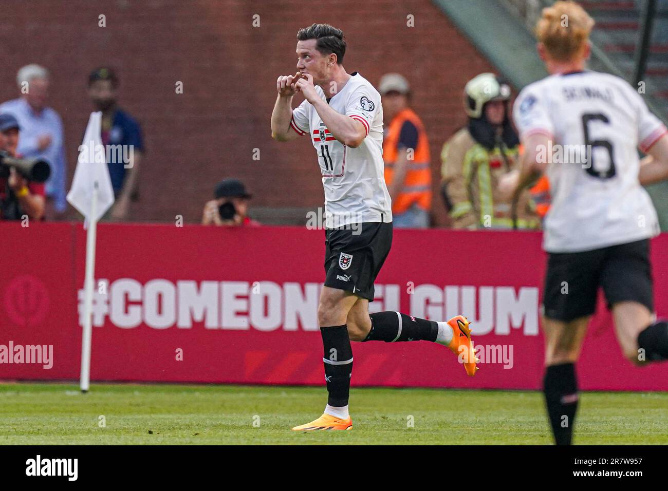 BRUSSELS, BELGIUM - JUNE 17: Michael Gregoritsch of Austria celebrates ...