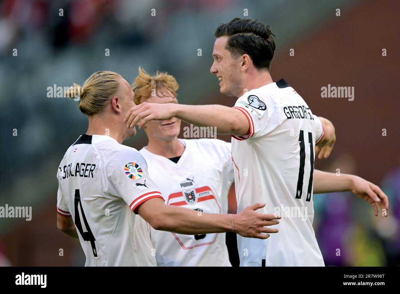 BRUSSELS - Michael Gregoritsch of Austria celebrates the 0-1 with his ...
