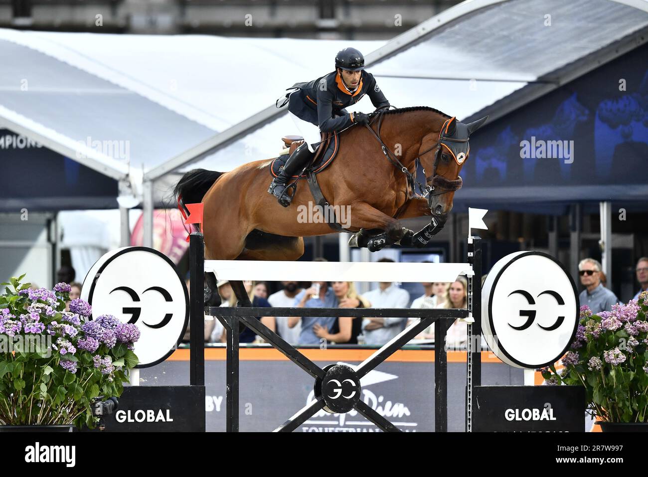 STOCKHOLM 20230617 Abdel Said ,, Belgium, on the horse Bonne Amie ...