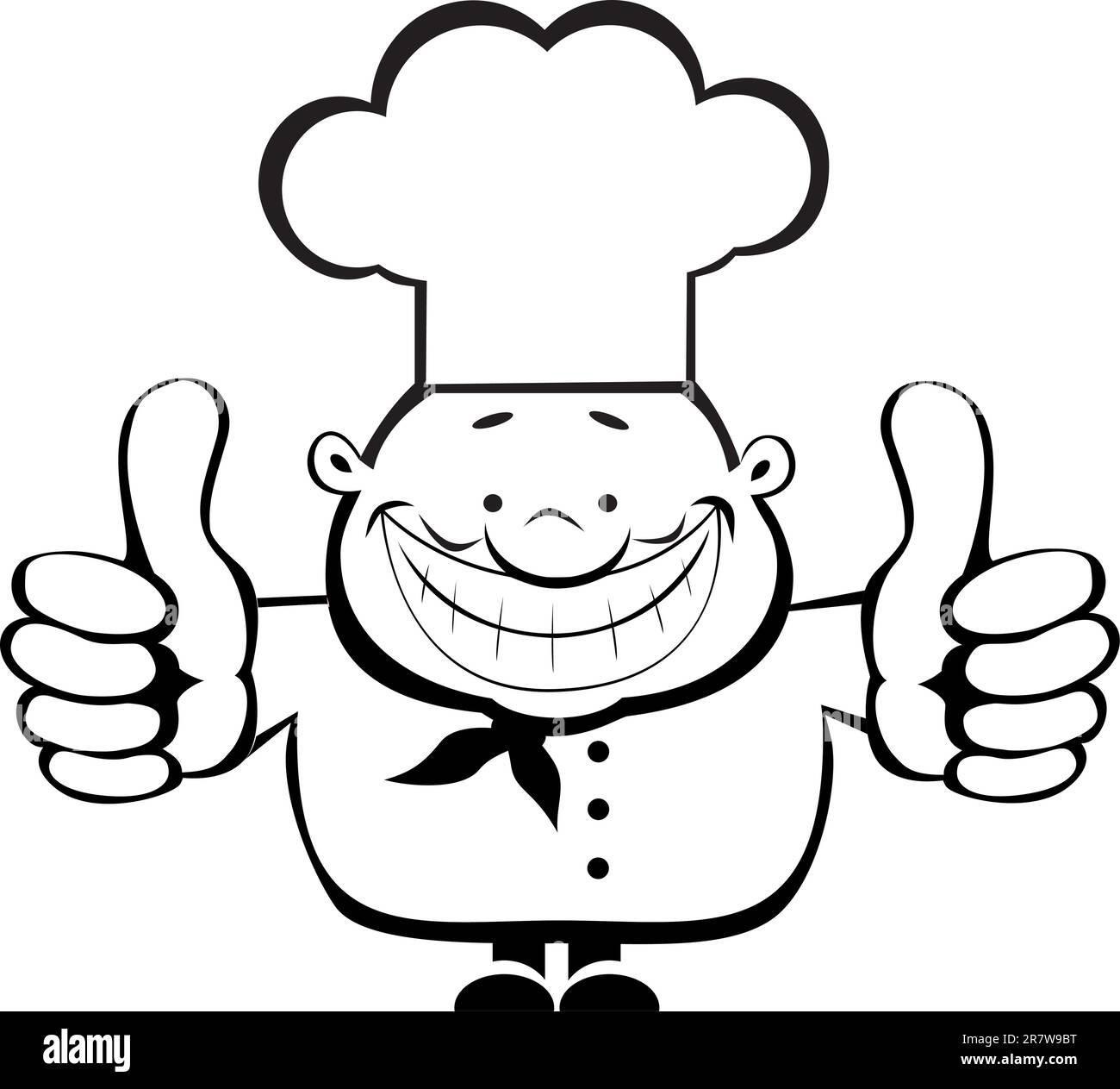 Cartoon smiling chef showing thumbs up. Separate layers Stock Vector ...