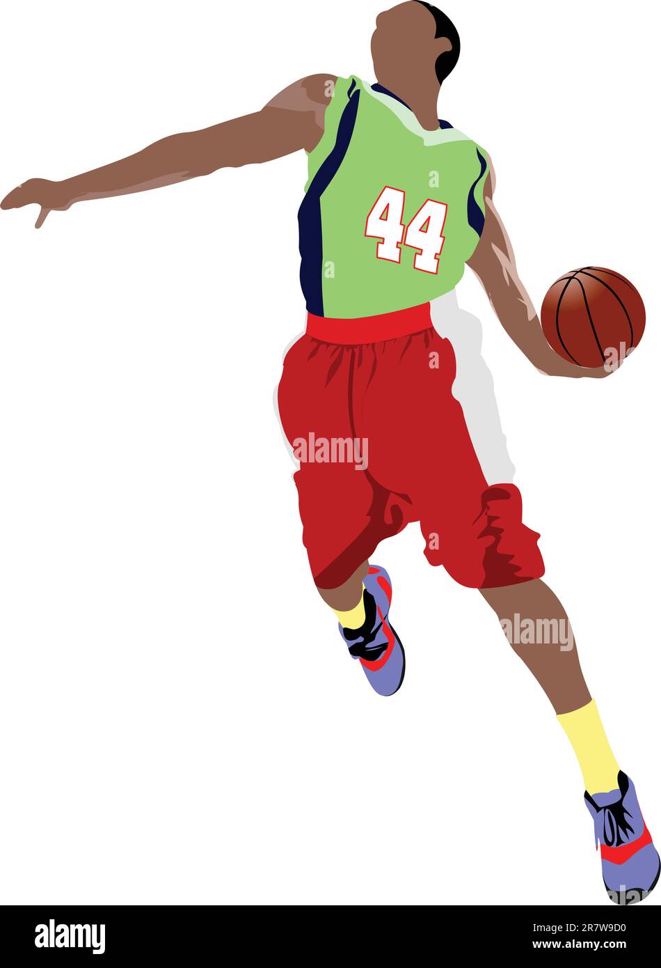 Basketball players. Colored Vector illustration for designers Stock ...
