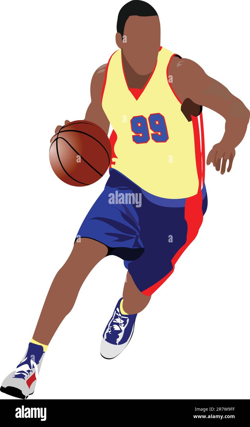 Basketball players. Colored Vector illustration for designers Stock ...