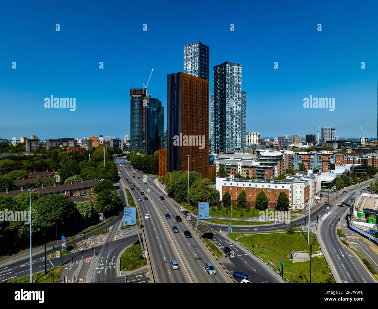 Deansgate Towers and Mancunian Way, Manchester Stock Photo - Alamy
