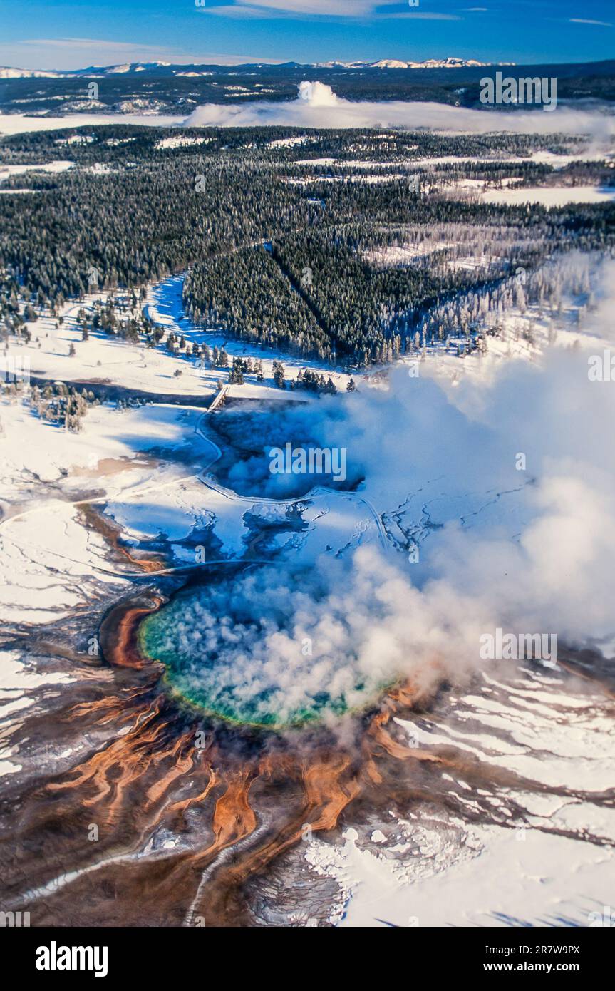 Aerial photos, aerial images of Yellowstone National Park Stock Photo ...