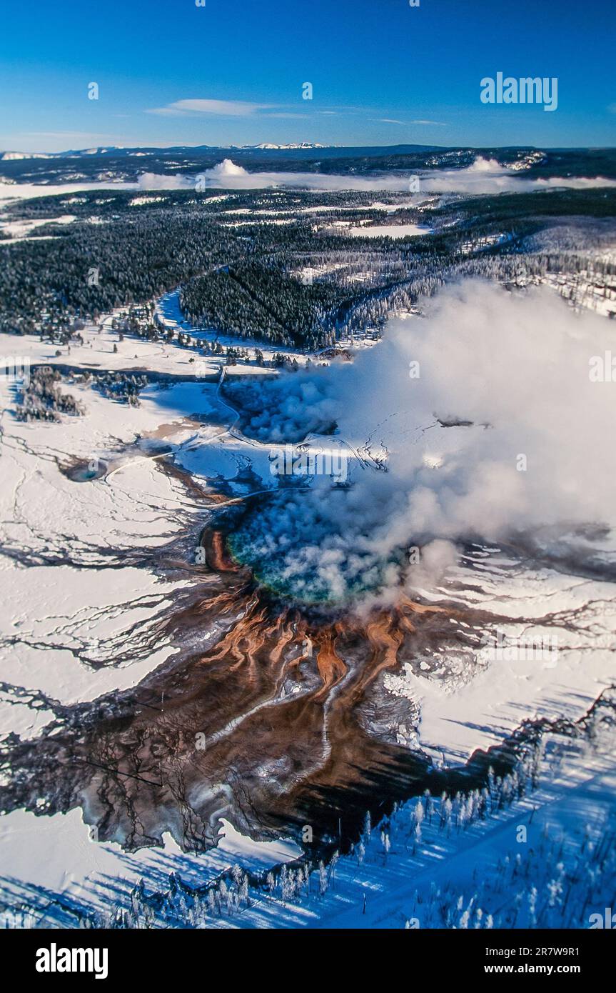 Aerial photos, aerial images of Yellowstone National Park Stock Photo ...