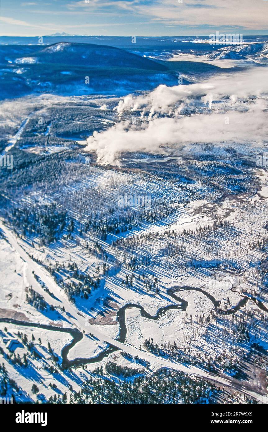 Aerial photos, aerial images of Yellowstone National Park Stock Photo ...