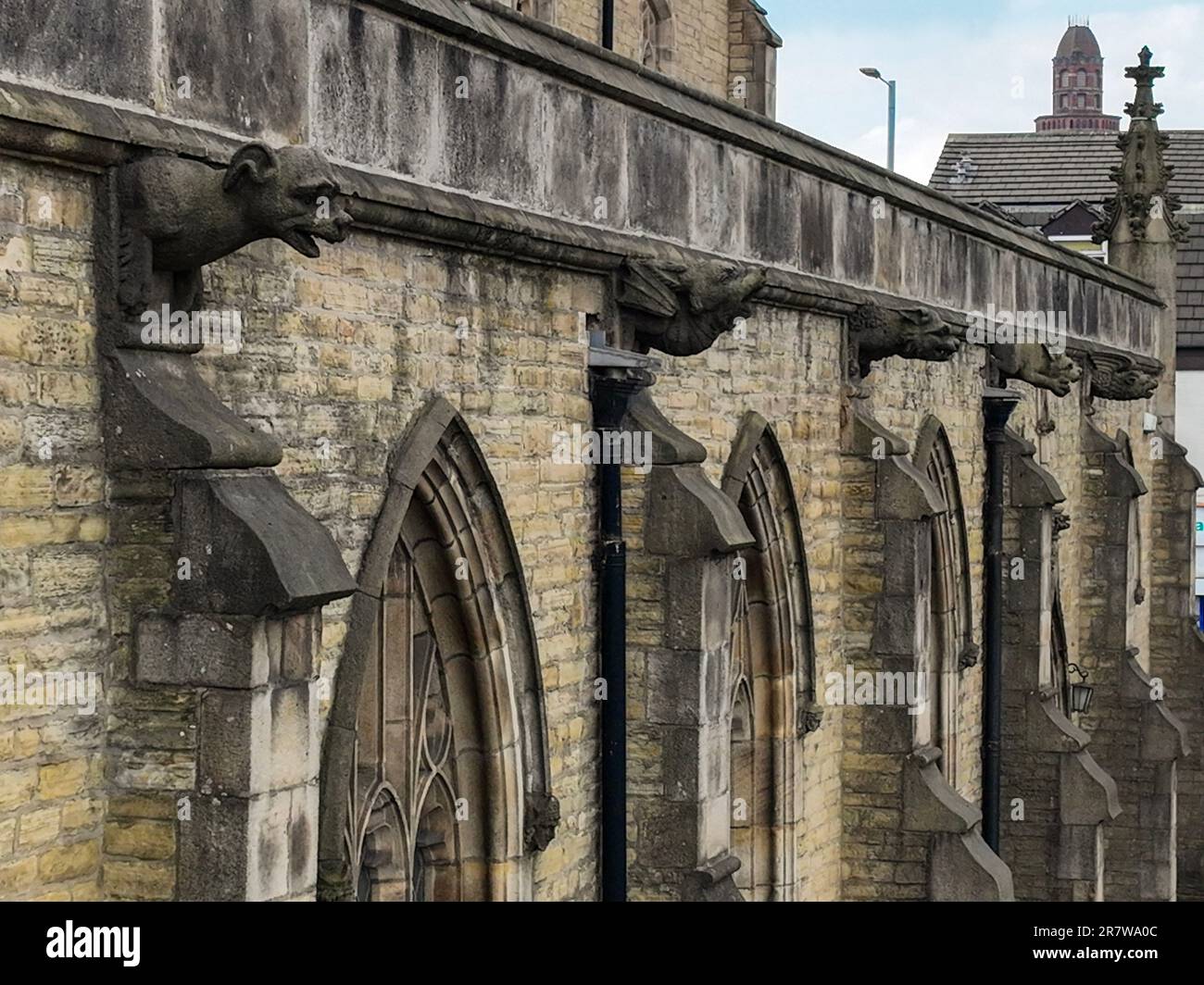 St Chad's Oratory Catholic Church and Manchester Skyline Stock Photo ...