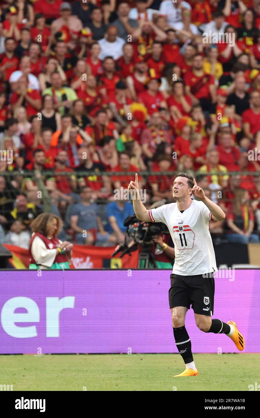 Austria's Michael Gregoritsch celebrates after the opening goal during ...