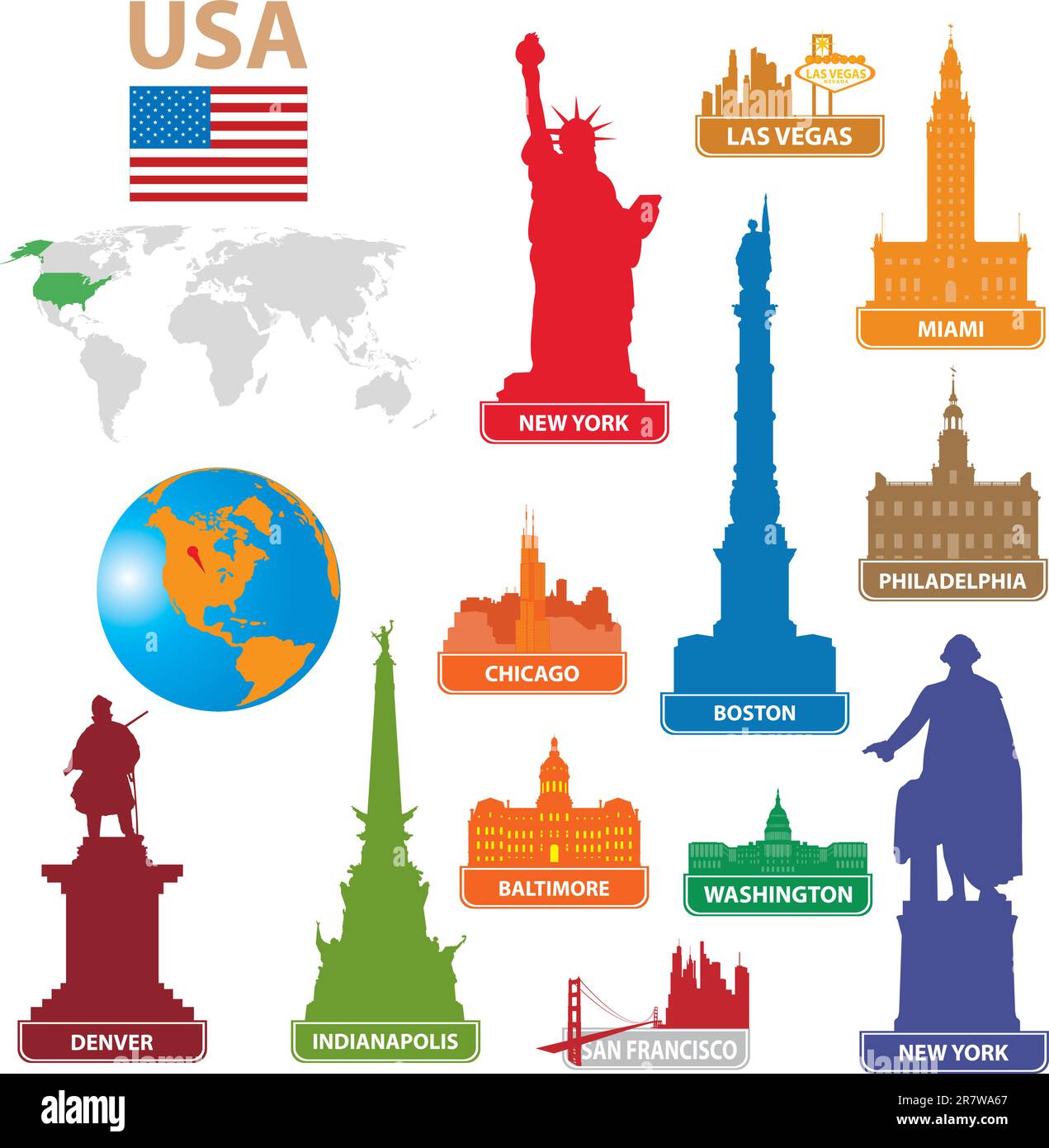 Symbols city USA. Vector illustration for you design Stock Vector Image ...