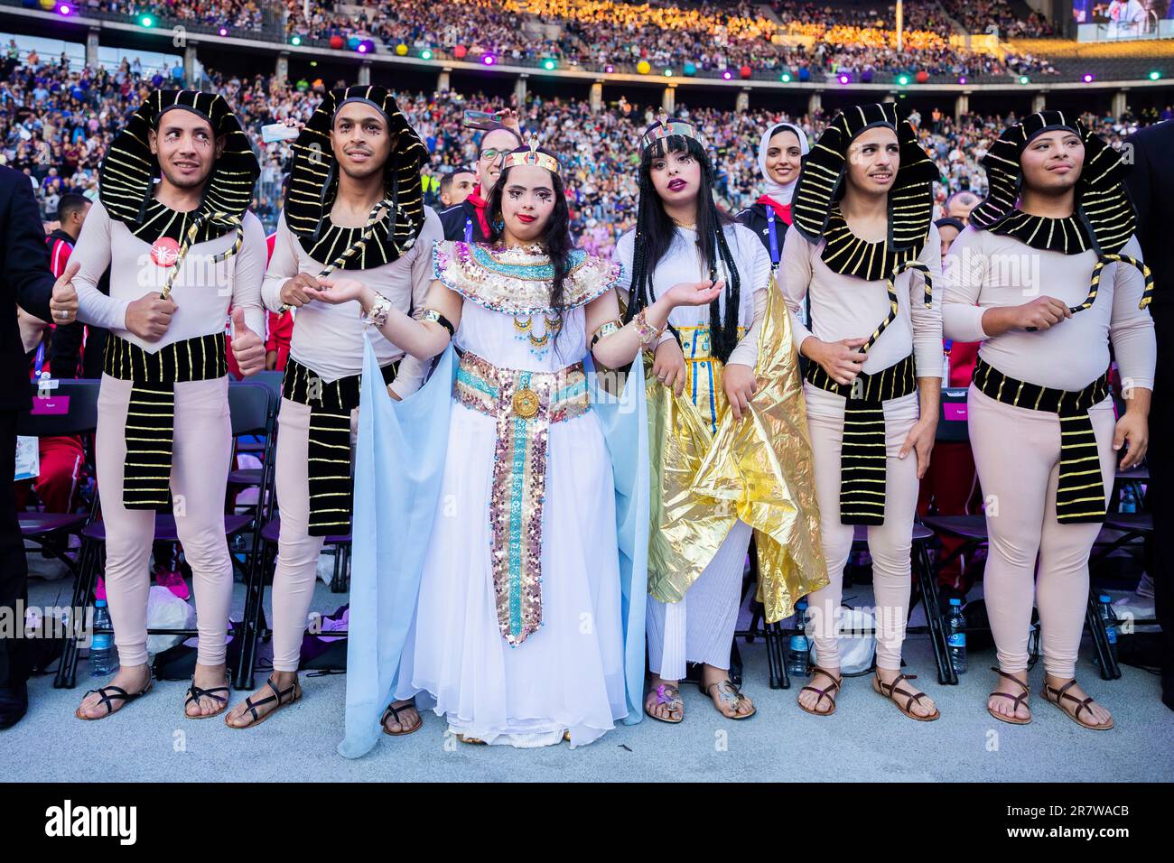 AAthletes from Egypt arrive at the Olympiastadion during the opening ...