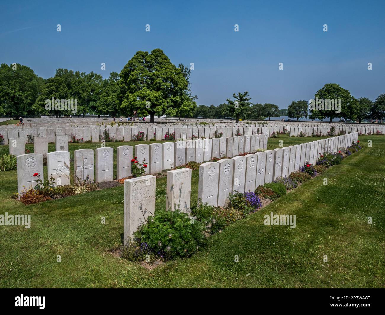 The image is of the WWI, CWGC Lijssenthoak Military Cemetery in West ...