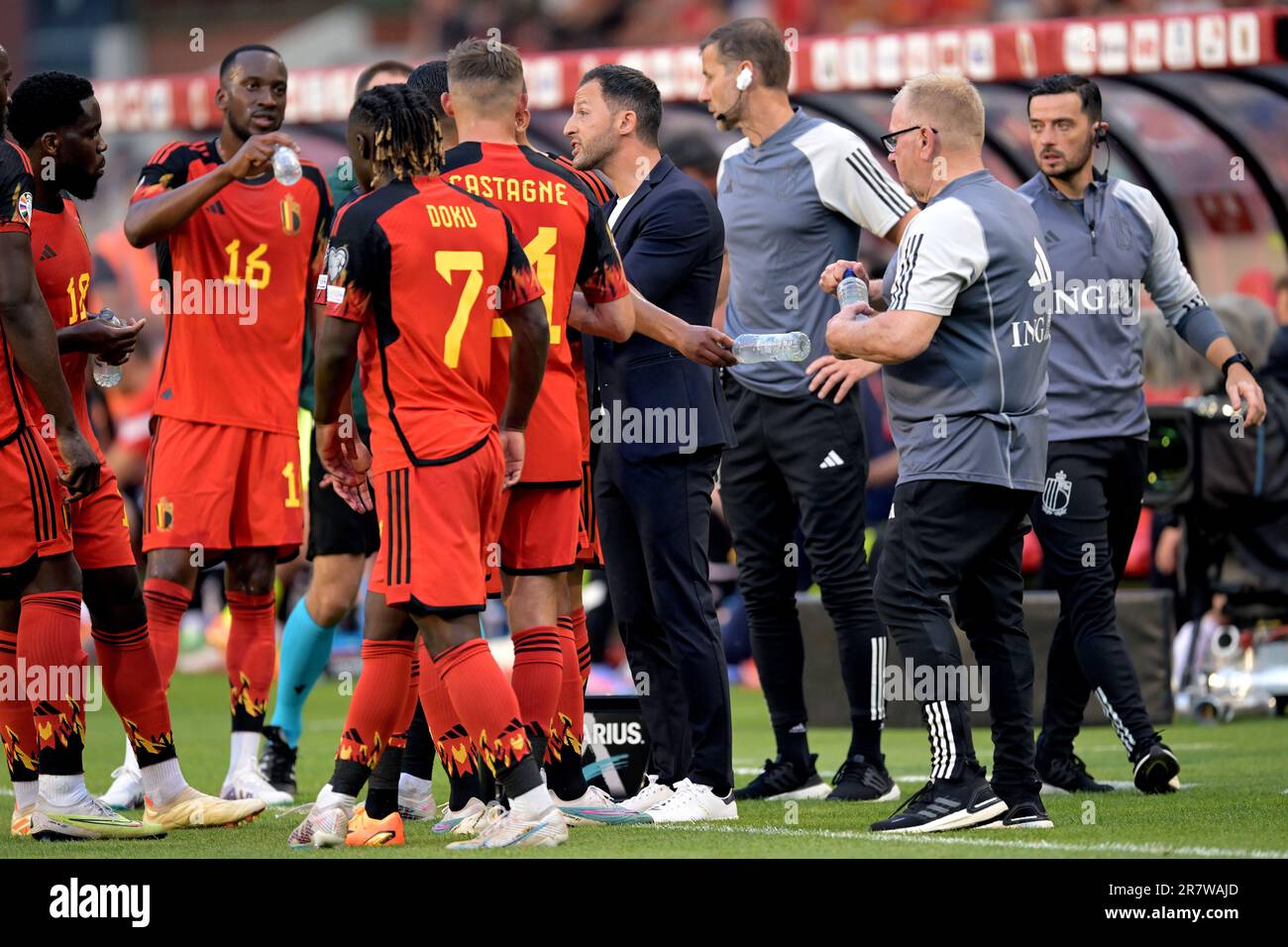 BRUSSELS - Belgium trainer coach Domenico Tedesco during the UEFA EURO ...