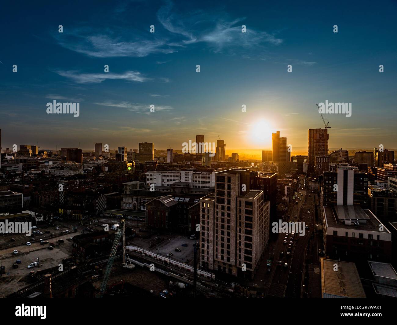 Sunset in the Northern Quarter, Manchester Stock Photo - Alamy