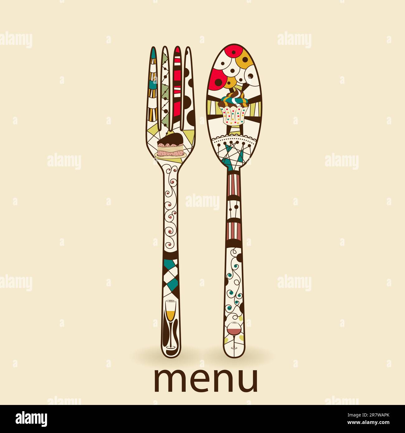 Vector menu pattern with spoon and fork Stock Vector Image & Art - Alamy