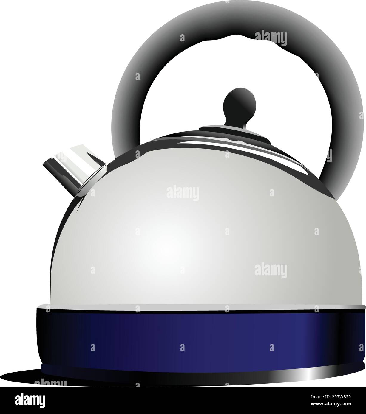 Shiny steel kettle. Vector illustration Stock Vector Image & Art - Alamy