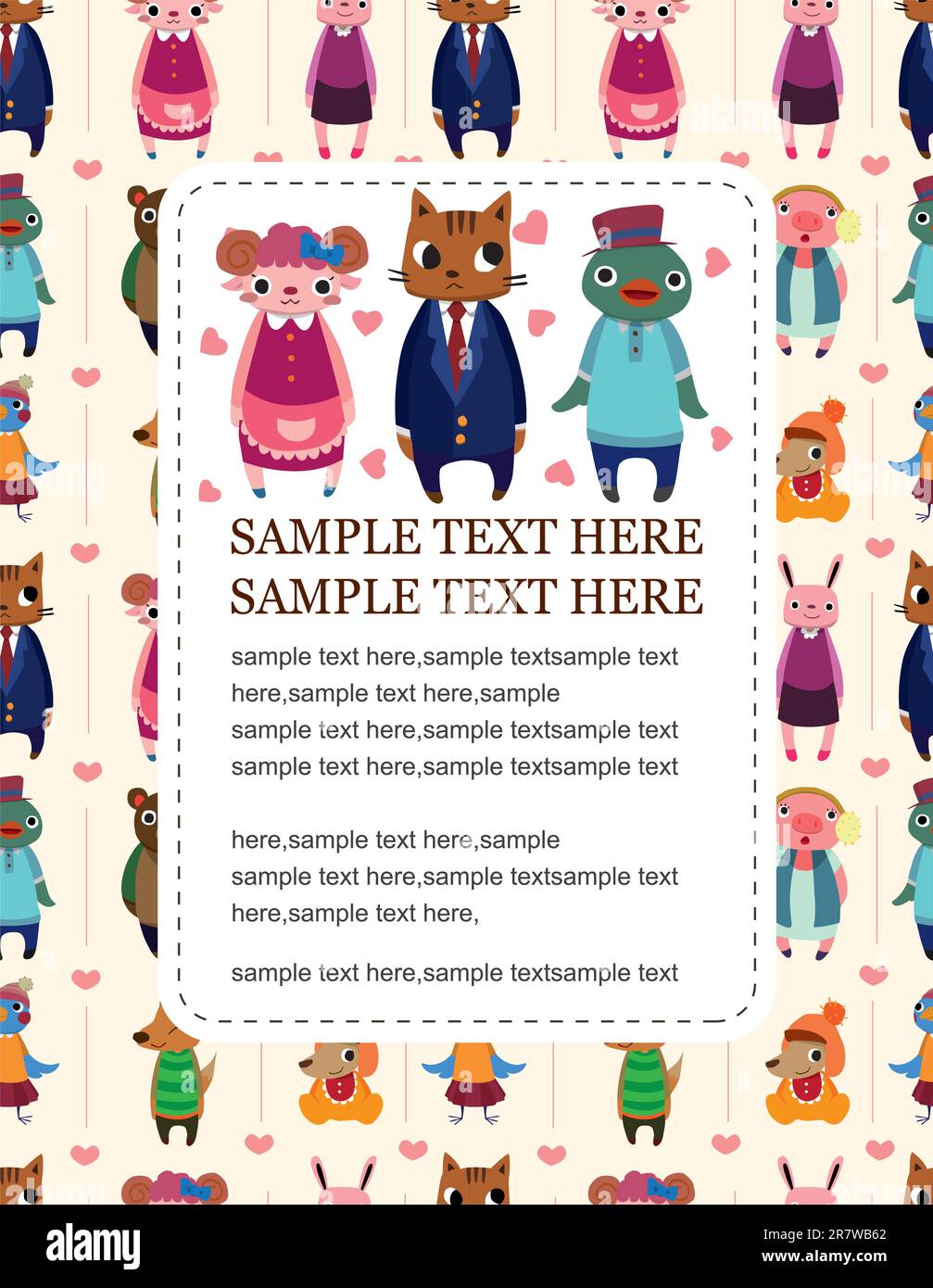 cartoon animal family card Stock Vector Image & Art - Alamy