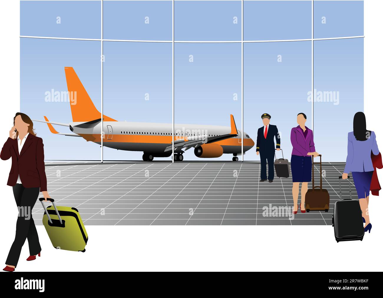 Airport scene . Vector illustration for designers Stock Vector Image ...