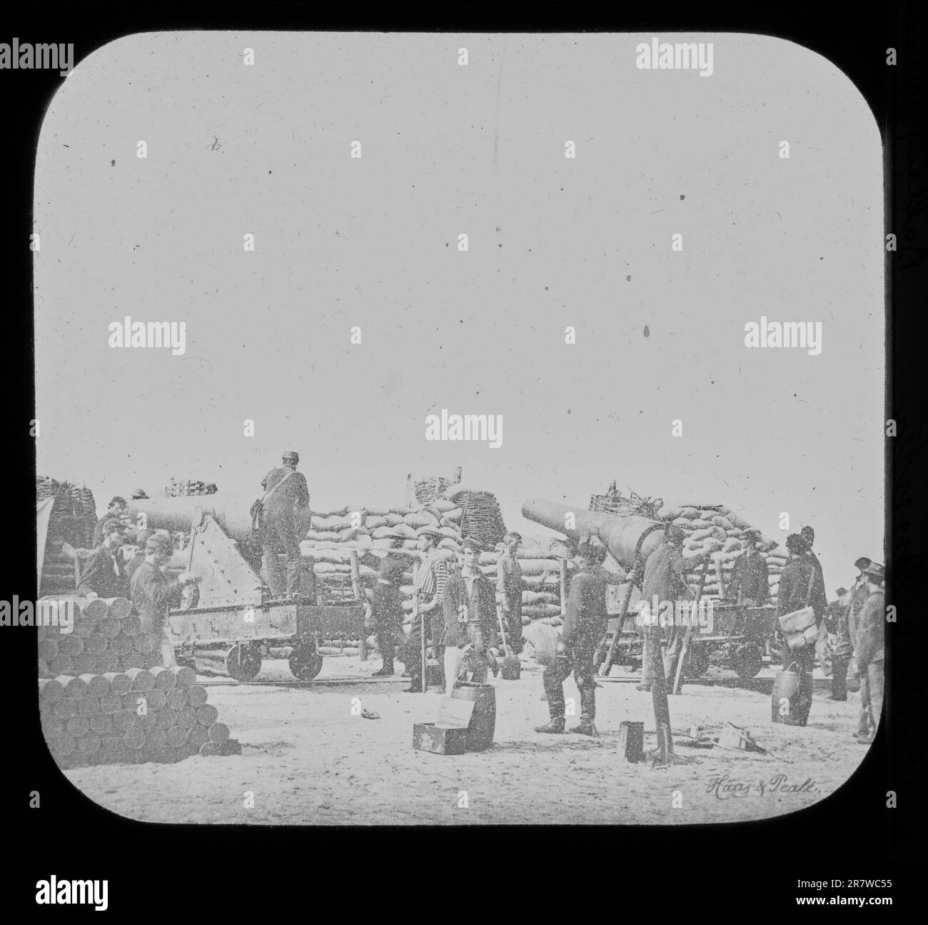 Pictures of the War, 200 Pounder Breaching Battery Against Sumter ...