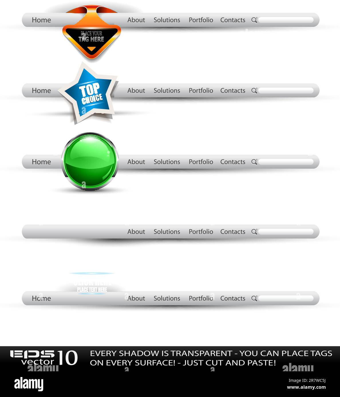 Set of modern high tech style search banners and web headers with ...