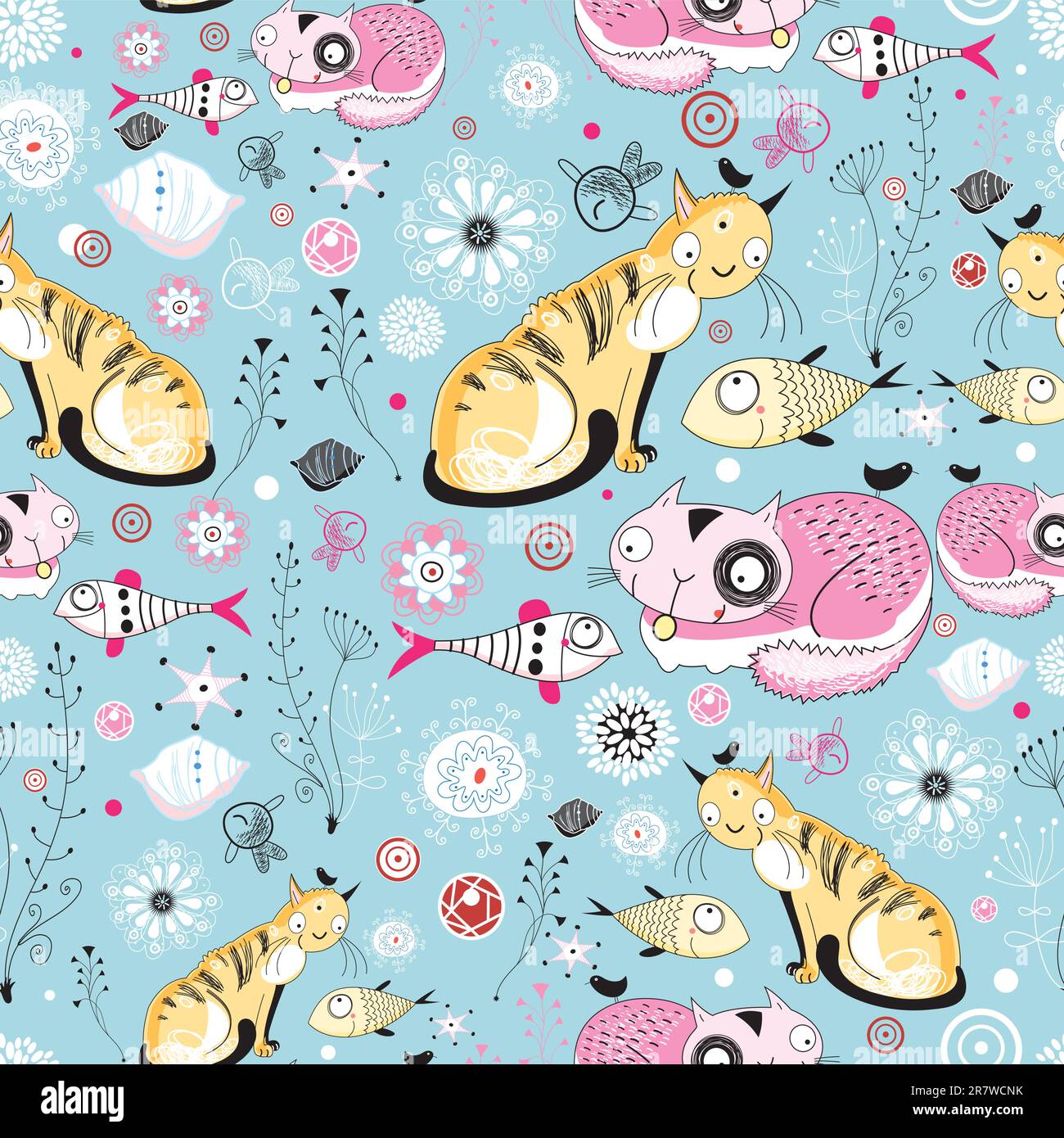 Vibrant blue floral Stock Vector Images - Alamy