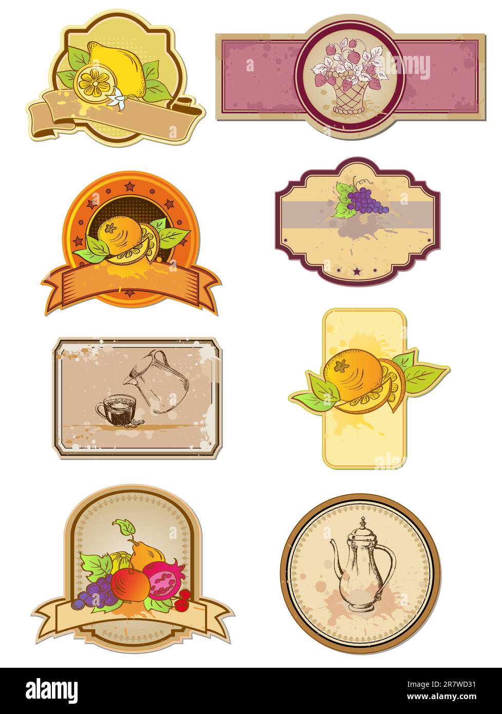 Decorative vintage label food Cut Out Stock Images & Pictures - Alamy