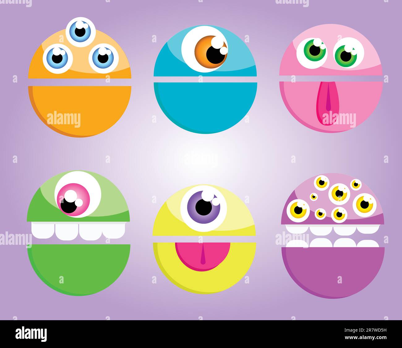 cute silly colorful monsters Stock Vector Image & Art - Alamy