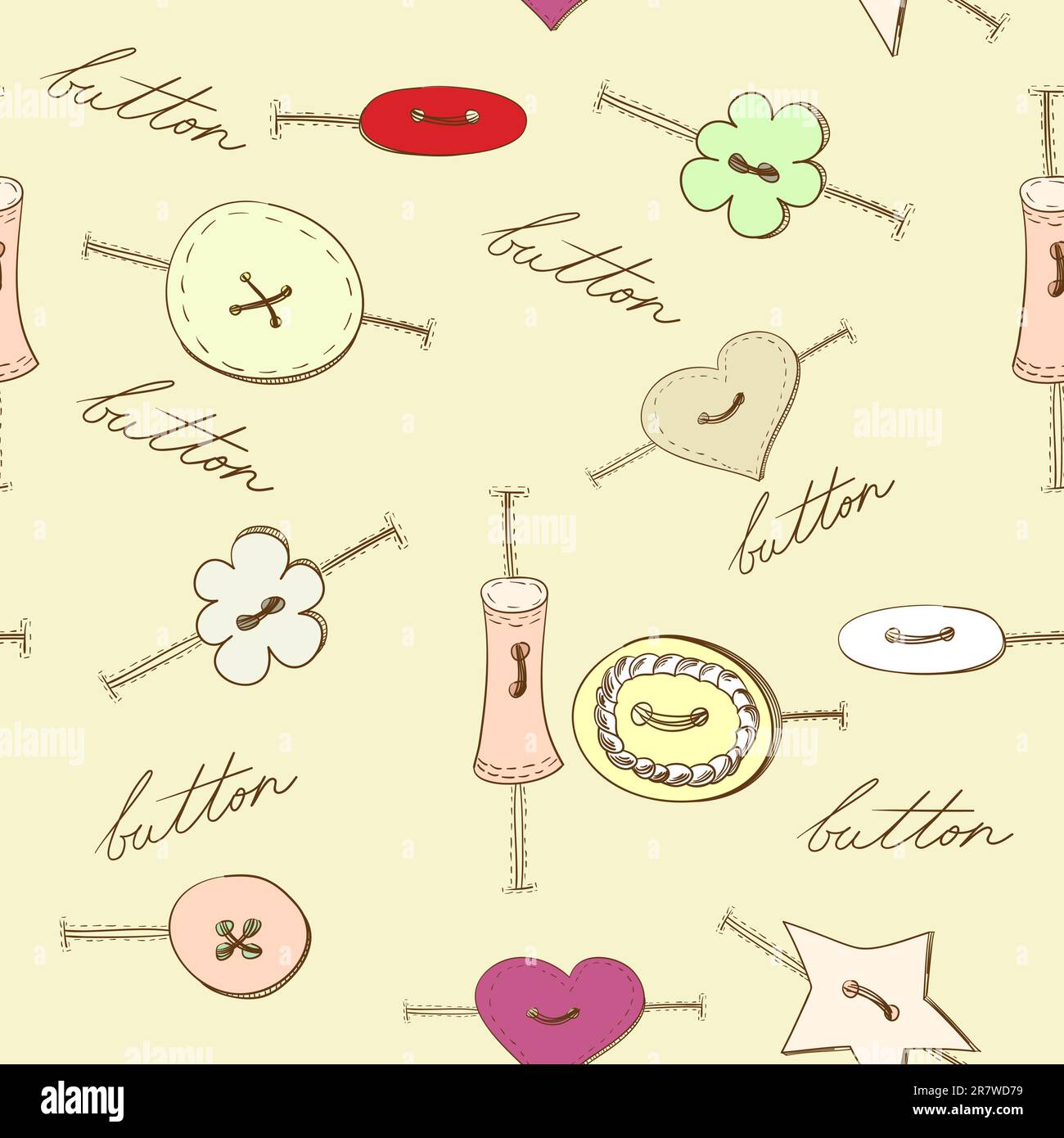 Seamless wallpaper with various sewing button Stock Vector Image & Art ...