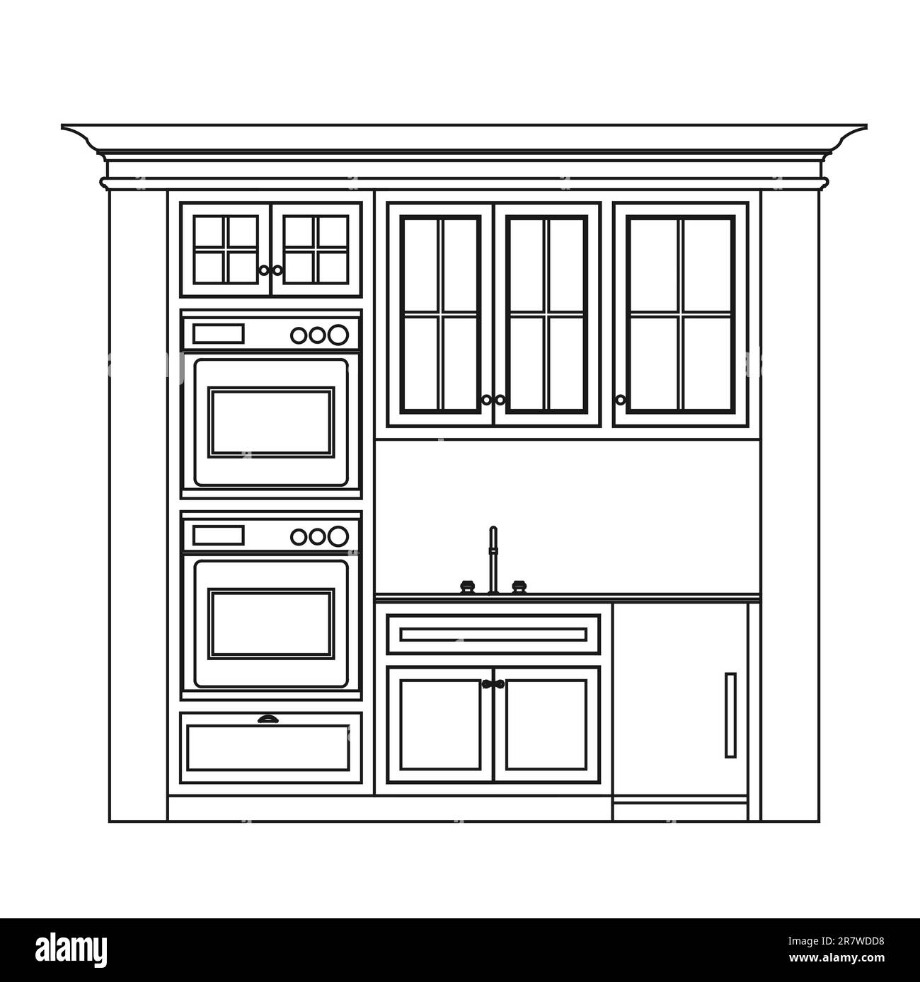 Modern residential flat interior kitchen Stock Vector Images - Alamy