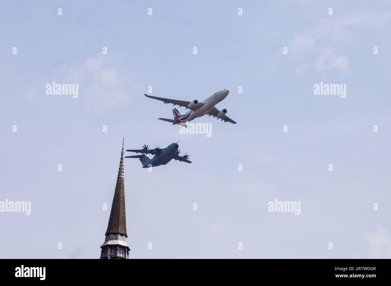 London, UK. 17th June, 2023. Royal Air Force (RAF) planes pass over ...