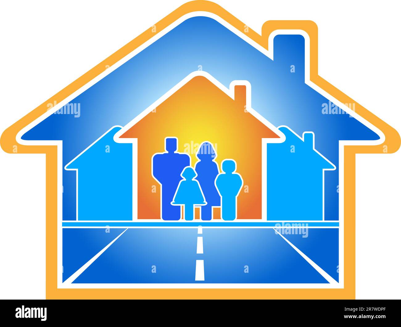 communication road going in house with family Stock Vector Image & Art ...